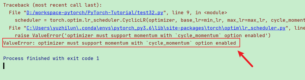 Fix ValueError: optimizer must support momentum with `cycle_momentum ... Fix ValueError: optimizer must support momentum with `cycle_momentum ...